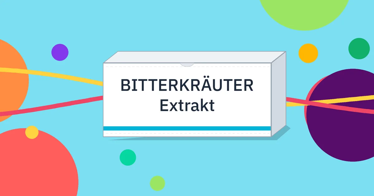 Symbolbild: Packung mit der Aufschrift BITTERKRÄUTER Extrakt (PZN 19525610) – Verfügbarkeit und Bezug in Apotheken in Frankfurt am Main