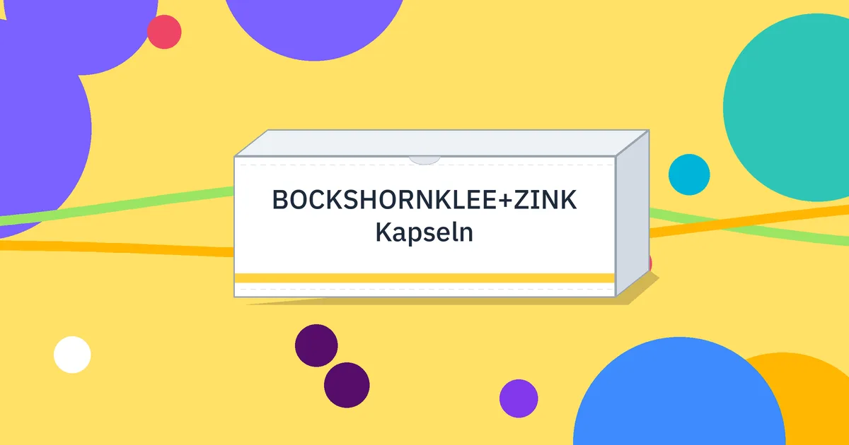 Symbolbild: Packung mit der Aufschrift BOCKSHORNKLEE+ZINK Kapseln (PZN 03826410) – Verfügbarkeit und Bezug in Apotheken in Frankfurt am Main