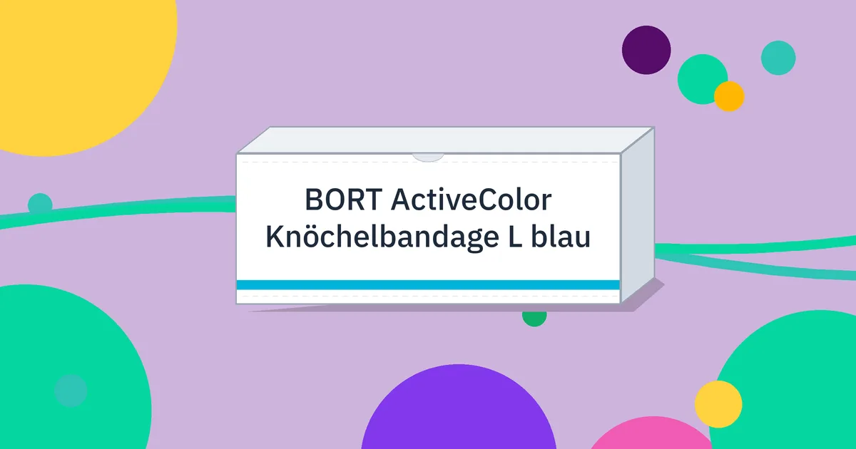 Symbolbild: Packung mit der Aufschrift BORT ActiveColor Knöchelbandage L blau (PZN 06914764) – Verfügbarkeit und Bezug in Apotheken in Frankfurt am Main
