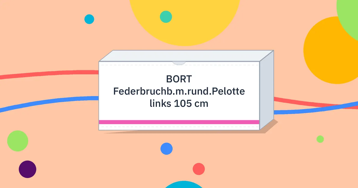 Symbolbild: Packung mit der Aufschrift BORT Federbruchb.m.rund.Pelotte links 105 cm (PZN 07195248) – Verfügbarkeit und Bezug in Apotheken in Frankfurt am Main