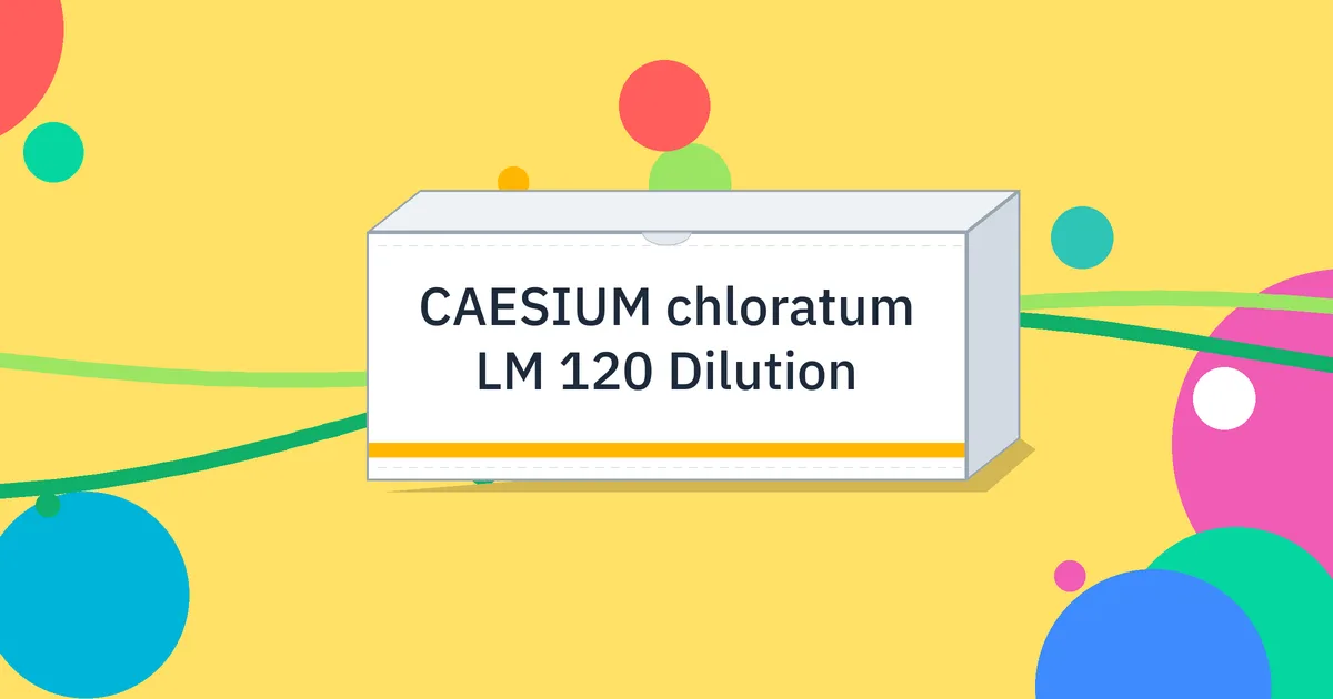 Symbolbild: Packung mit der Aufschrift CAESIUM chloratum LM 120 Dilution (PZN 12799416) – Verfügbarkeit und Bezug in Apotheken in Frankfurt am Main