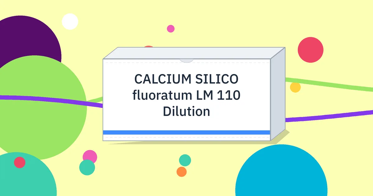 Symbolbild: Packung mit der Aufschrift CALCIUM SILICO fluoratum LM 110 Dilution (PZN 12806406) – Verfügbarkeit und Bezug in Apotheken in Frankfurt am Main