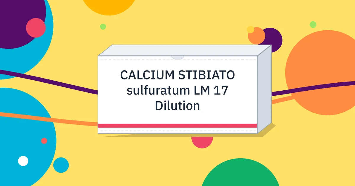 Symbolbild: Packung mit der Aufschrift CALCIUM STIBIATO sulfuratum LM 17 Dilution (PZN 12806613) – Verfügbarkeit und Bezug in Apotheken in Frankfurt am Main