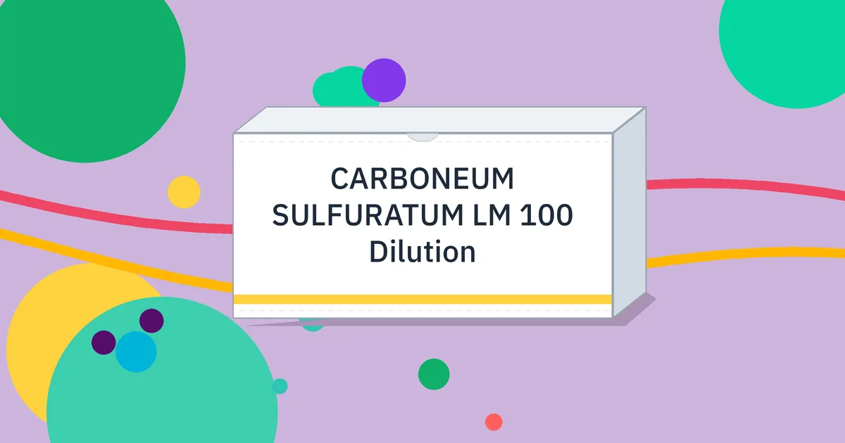 Symbolbild: Packung mit der Aufschrift CARBONEUM SULFURATUM LM 100 Dilution (PZN 12810158) – Verfügbarkeit und Bezug in Apotheken in Frankfurt am Main