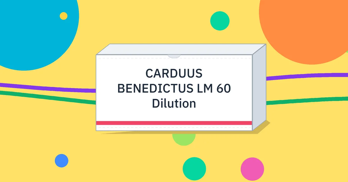 Symbolbild: Packung mit der Aufschrift CARDUUS BENEDICTUS LM 60 Dilution (PZN 13430340) – Verfügbarkeit und Bezug in Apotheken in Frankfurt am Main
