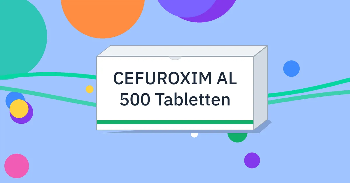 Symbolbild: Packung mit der Aufschrift CEFUROXIM AL 500 Tabletten (PZN 12644524) – Verfügbarkeit und Bezug in Apotheken in Frankfurt am Main