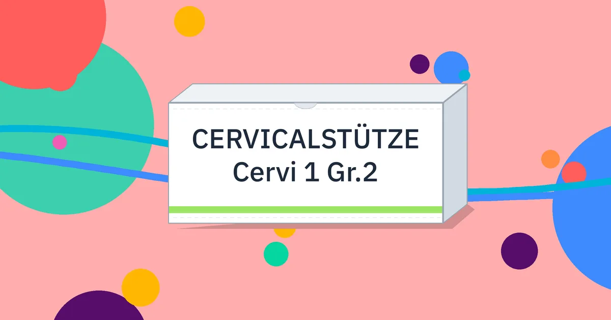 Symbolbild: Packung mit der Aufschrift CERVICALSTÜTZE Cervi 1 Gr.2 (PZN 05042285) – Verfügbarkeit und Bezug in Apotheken in Frankfurt am Main