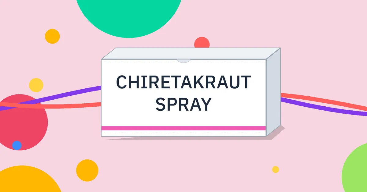 Symbolbild: Packung mit der Aufschrift CHIRETAKRAUT SPRAY (PZN 14310922) – Verfügbarkeit und Bezug in Apotheken in Frankfurt am Main
