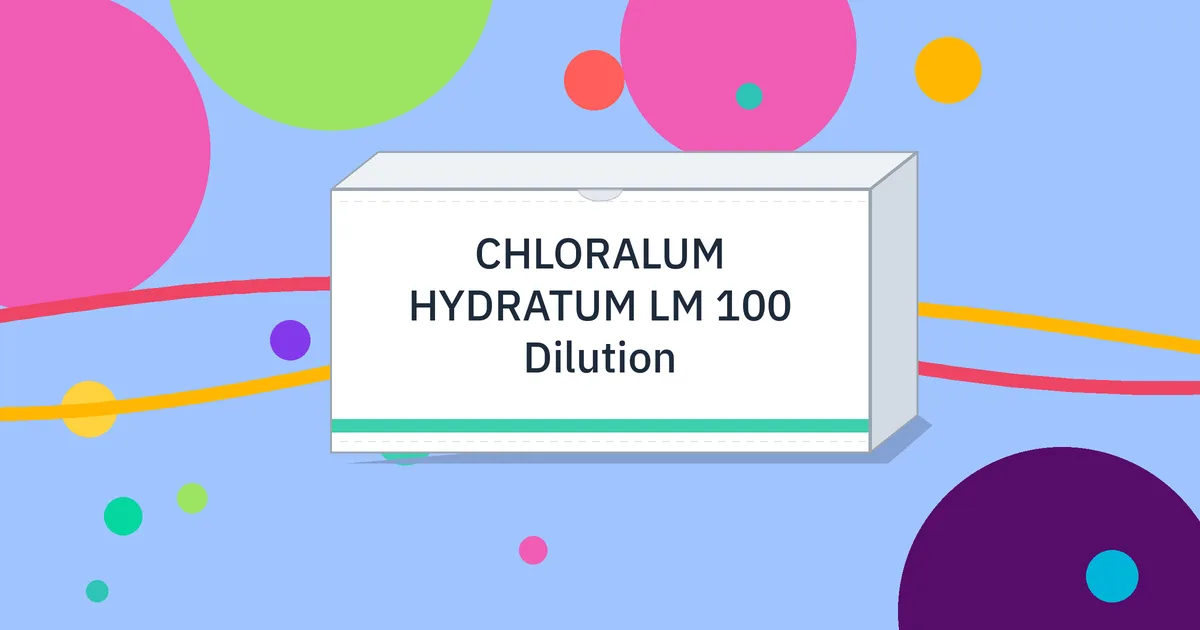 Symbolbild: Packung mit der Aufschrift CHLORALUM HYDRATUM LM 100 Dilution (PZN 13444371) – Verfügbarkeit und Bezug in Apotheken in Frankfurt am Main