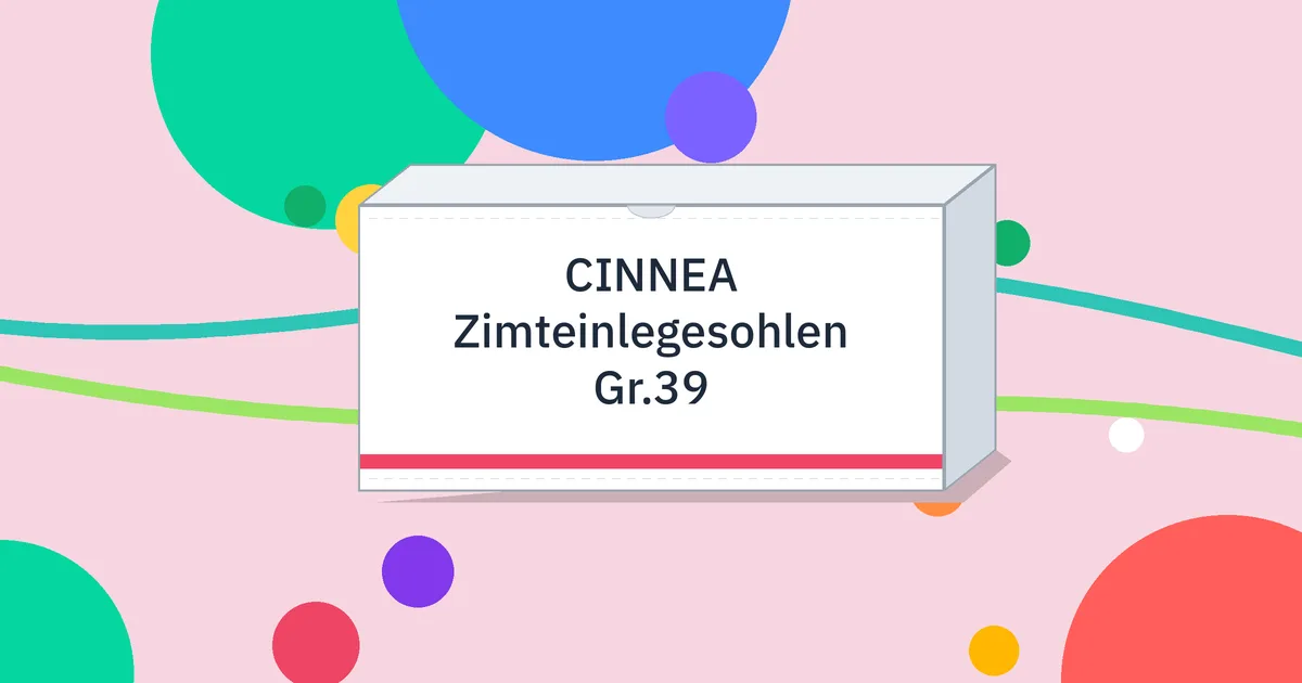 Symbolbild: Packung mit der Aufschrift CINNEA Zimteinlegesohlen Gr.39 (PZN 01909534) – Verfügbarkeit und Bezug in Apotheken in Frankfurt am Main