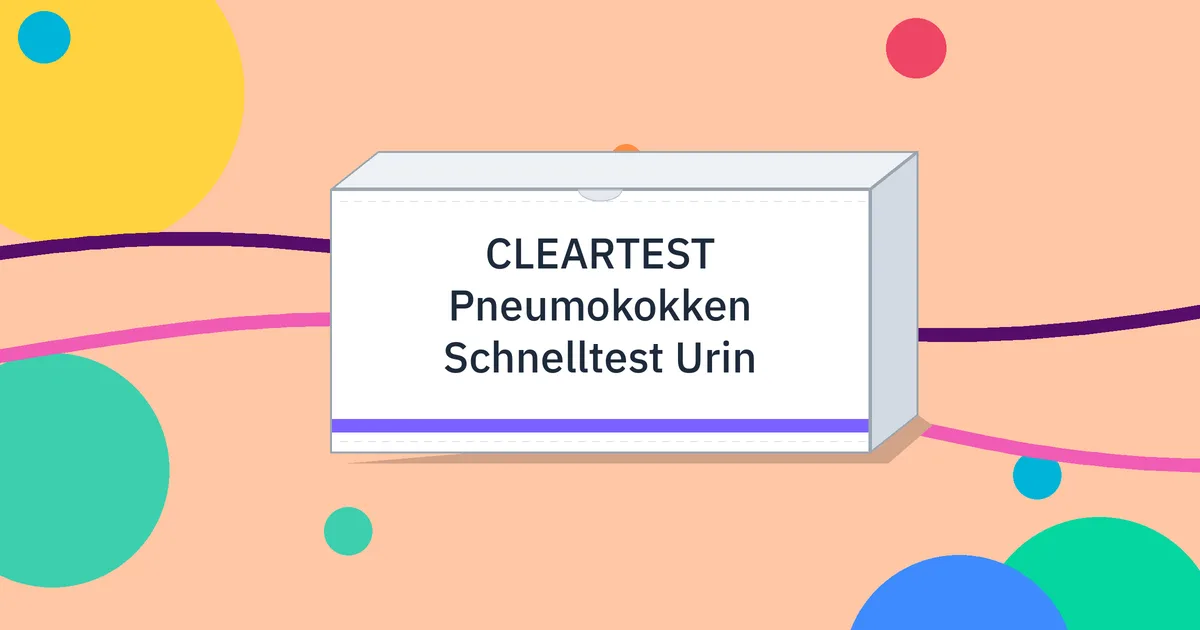 Symbolbild: Packung mit der Aufschrift CLEARTEST Pneumokokken Schnelltest Urin (PZN 14056984) – Verfügbarkeit und Bezug in Apotheken in Frankfurt am Main