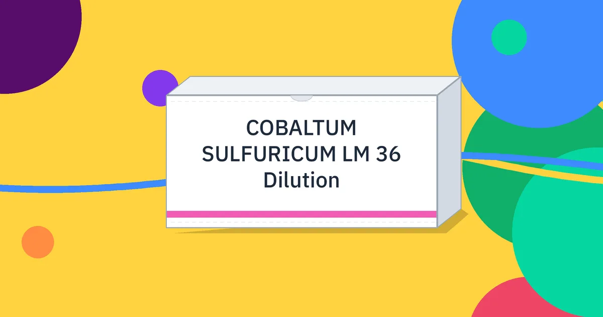 Symbolbild: Packung mit der Aufschrift COBALTUM SULFURICUM LM 36 Dilution (PZN 12824775) – Verfügbarkeit und Bezug in Apotheken in Frankfurt am Main
