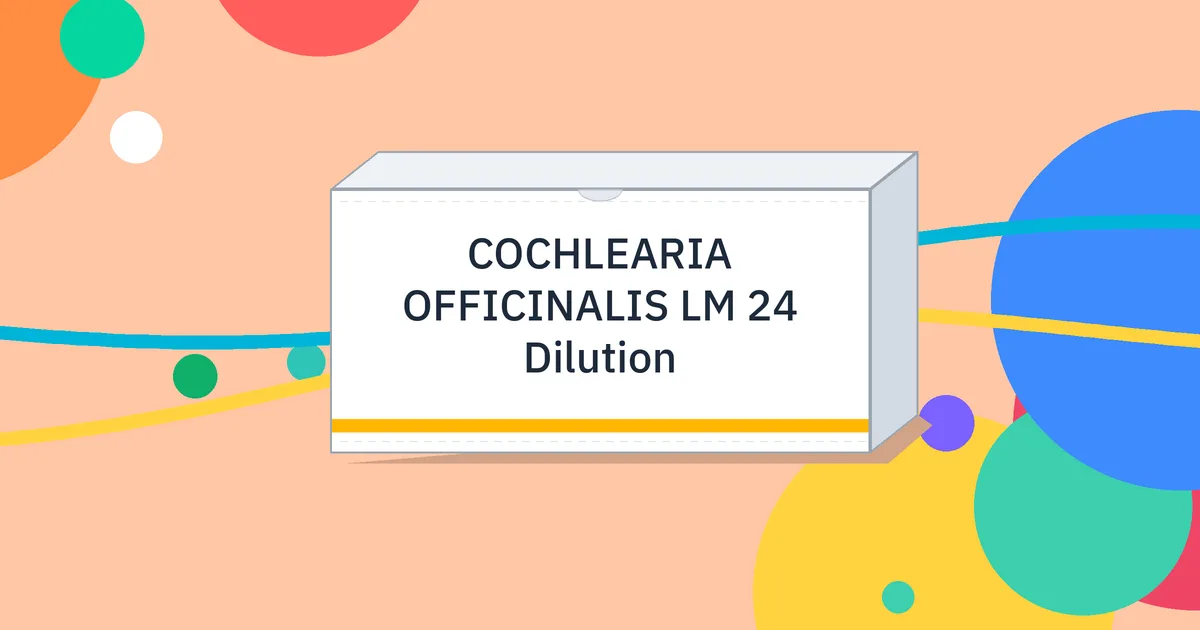 Symbolbild: Packung mit der Aufschrift COCHLEARIA OFFICINALIS LM 24 Dilution (PZN 12829614) – Verfügbarkeit und Bezug in Apotheken in Frankfurt am Main