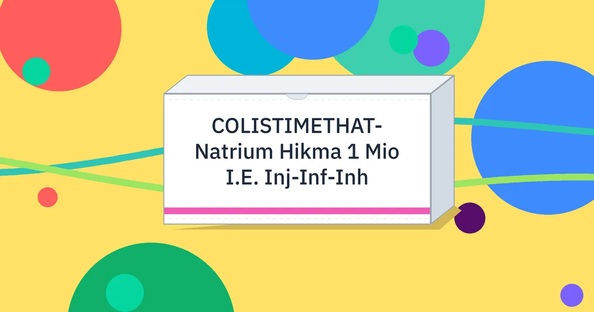 Symbolbild: Packung mit der Aufschrift COLISTIMETHAT-Natrium Hikma 1 Mio I.E. Inj-Inf-Inh (PZN 13897204) – Verfügbarkeit und Bezug in Apotheken in Frankfurt am Main