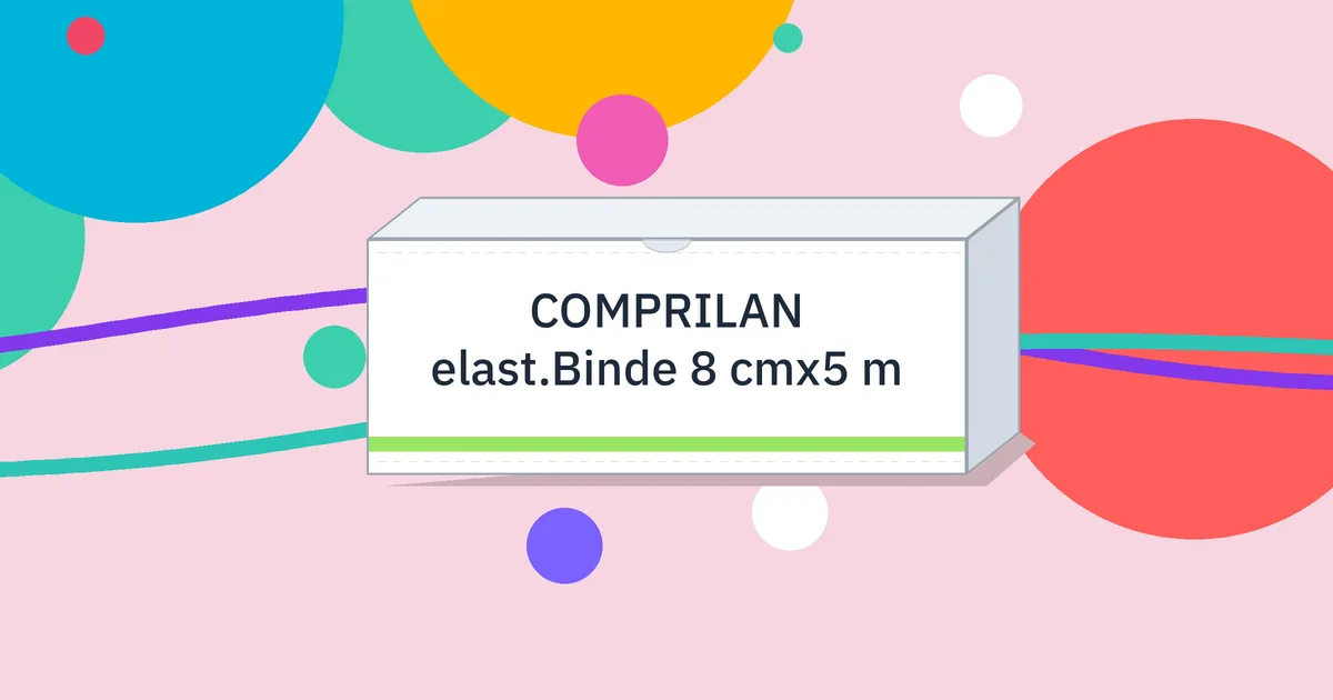Symbolbild: Packung mit der Aufschrift COMPRILAN elast.Binde 8 cmx5 m (PZN 04592581) – Verfügbarkeit und Bezug in Apotheken in Frankfurt am Main