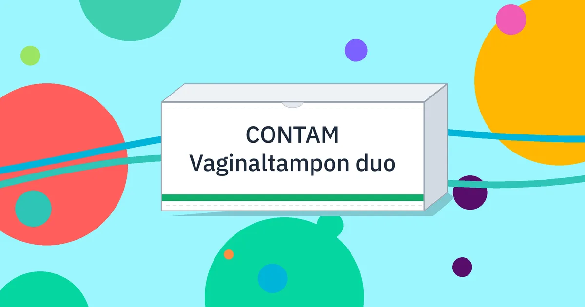 Symbolbild: Packung mit der Aufschrift CONTAM Vaginaltampon duo (PZN 02450486) – Verfügbarkeit und Bezug in Apotheken in Frankfurt am Main