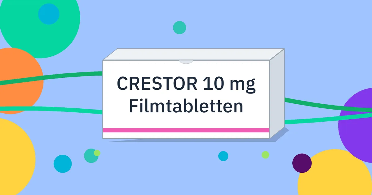 Symbolbild: Packung mit der Aufschrift CRESTOR 10 mg Filmtabletten (PZN 06143686) – Verfügbarkeit und Bezug in Apotheken in Frankfurt am Main