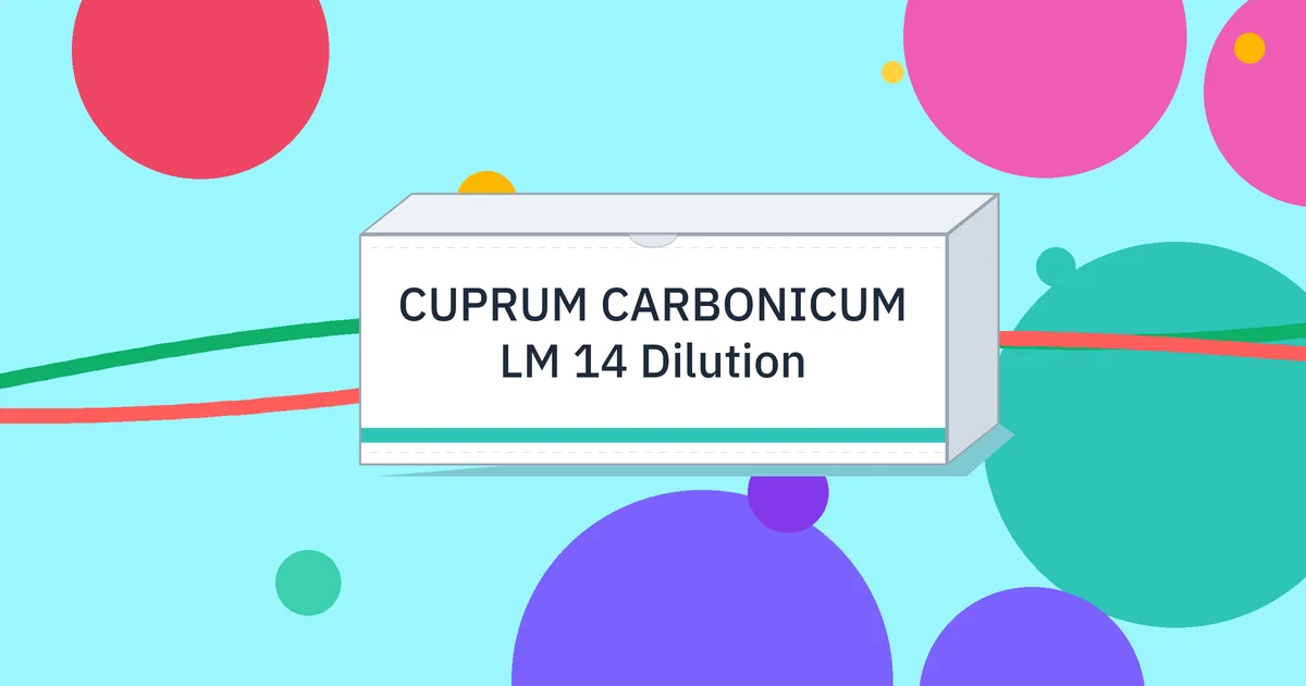Symbolbild: Packung mit der Aufschrift CUPRUM CARBONICUM LM 14 Dilution (PZN 17853310) – Verfügbarkeit und Bezug in Apotheken in Frankfurt am Main