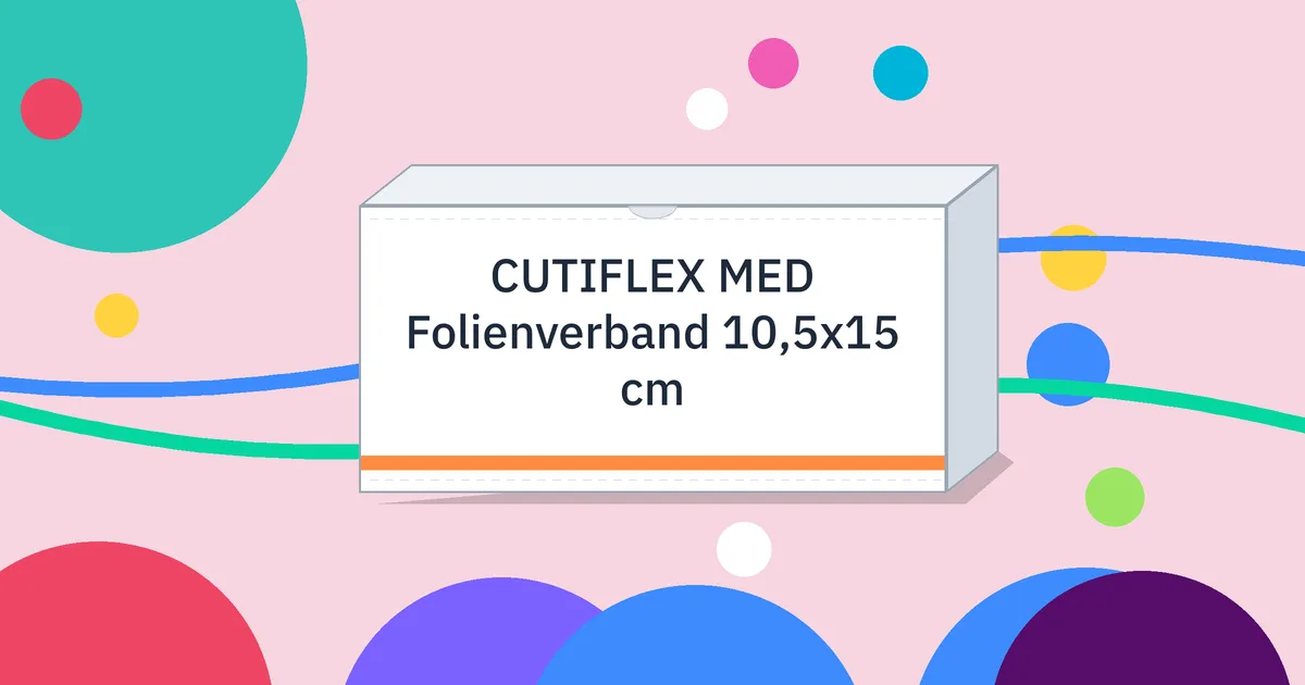 Symbolbild: Packung mit der Aufschrift CUTIFLEX MED Folienverband 10,5x15 cm (PZN 20111492) – Verfügbarkeit und Bezug in Apotheken in Frankfurt am Main