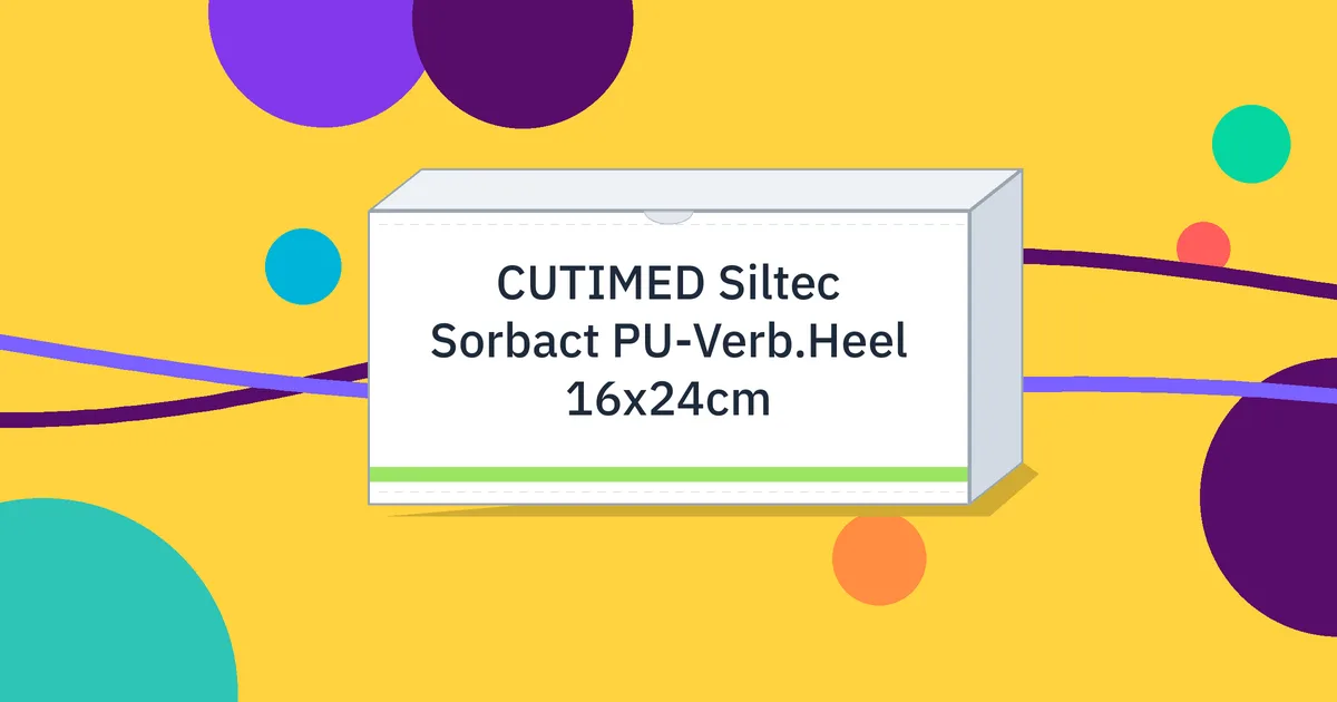 Symbolbild: Packung mit der Aufschrift CUTIMED Siltec Sorbact PU-Verb.Heel 16x24cm (PZN 18493552) – Verfügbarkeit und Bezug in Apotheken in Frankfurt am Main