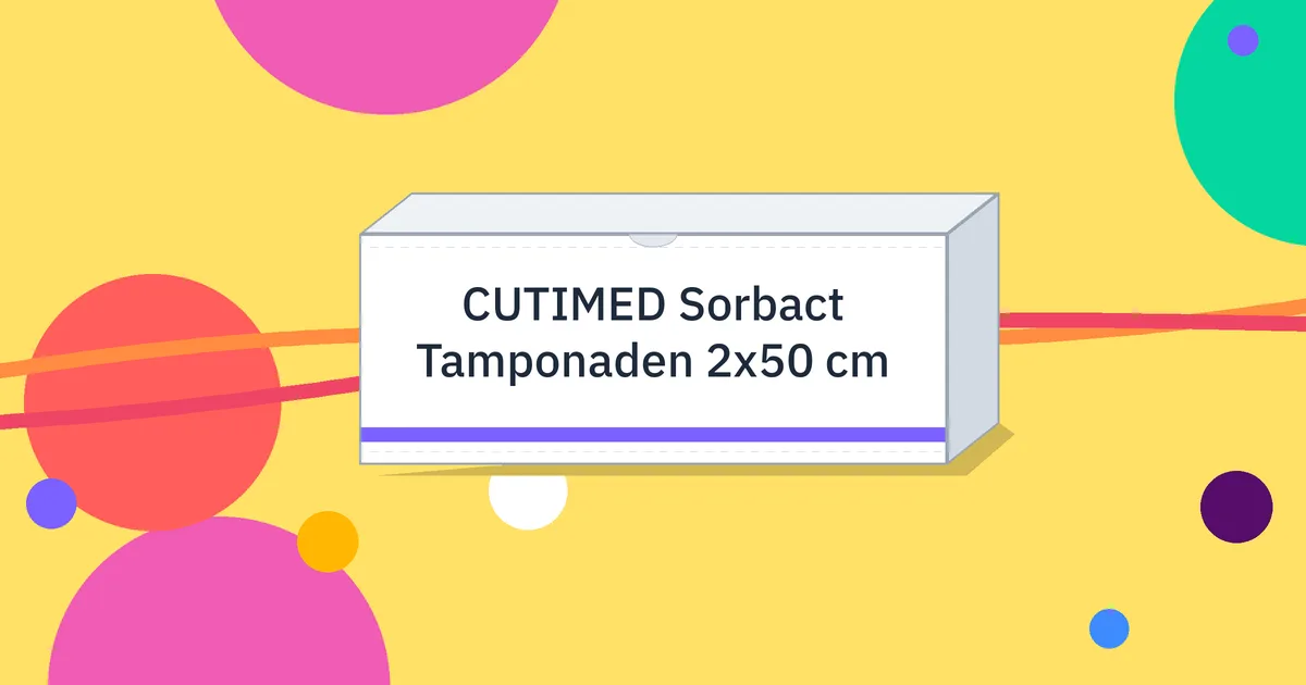 Symbolbild: Packung mit der Aufschrift CUTIMED Sorbact Tamponaden 2x50 cm (PZN 10006742) – Verfügbarkeit und Bezug in Apotheken in Frankfurt am Main