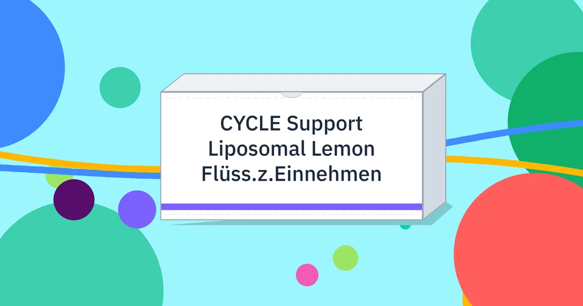 Symbolbild: Packung mit der Aufschrift CYCLE Support Liposomal Lemon Flüss.z.Einnehmen (PZN 20601960) – Verfügbarkeit und Bezug in Apotheken in Frankfurt am Main