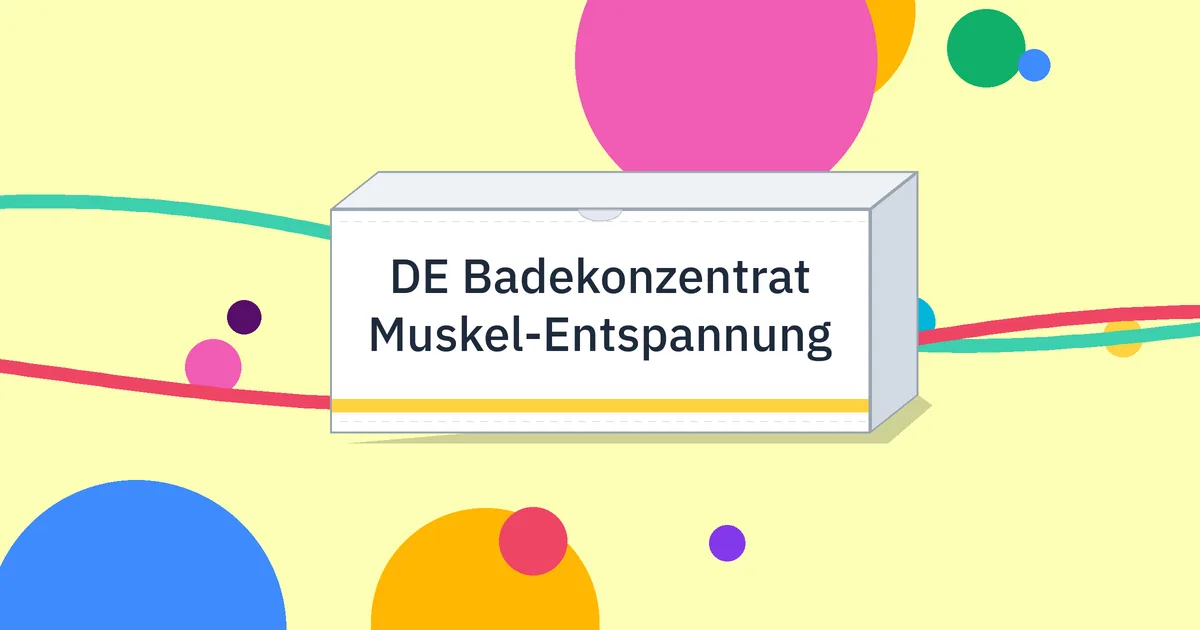Symbolbild: Packung mit der Aufschrift DE Badekonzentrat Muskel-Entspannung (PZN 18134669) – Verfügbarkeit und Bezug in Apotheken in Frankfurt am Main
