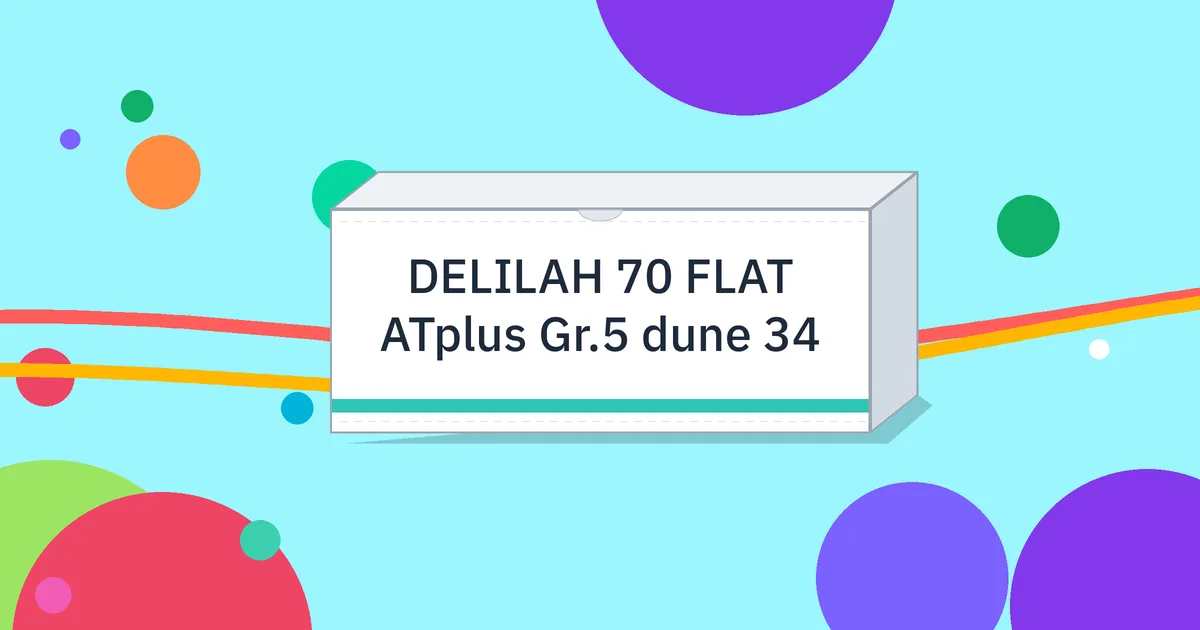 Symbolbild: Packung mit der Aufschrift DELILAH 70 FLAT ATplus Gr.5 dune 34 (PZN 13848737) – Verfügbarkeit und Bezug in Apotheken in Frankfurt am Main