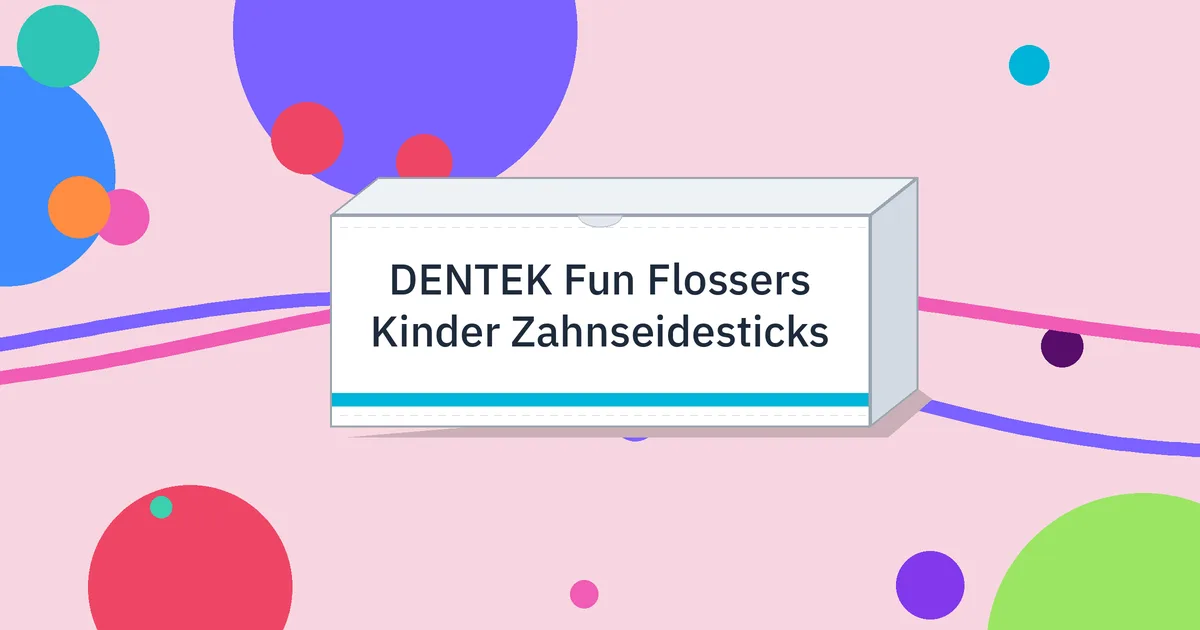 Symbolbild: Packung mit der Aufschrift DENTEK Fun Flossers Kinder Zahnseidesticks (PZN 14354635) – Verfügbarkeit und Bezug in Apotheken in Frankfurt am Main