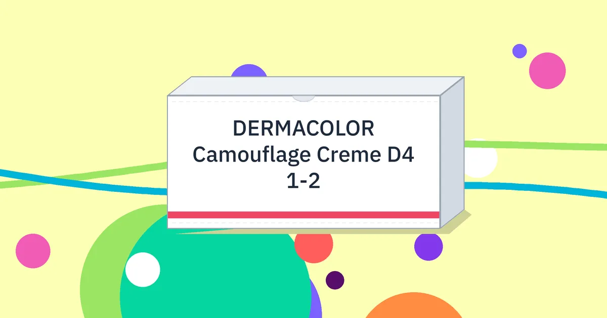 Symbolbild: Packung mit der Aufschrift DERMACOLOR Camouflage Creme D4 1-2 (PZN 15818893) – Verfügbarkeit und Bezug in Apotheken in Frankfurt am Main