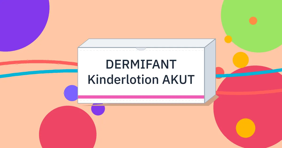 Symbolbild: Packung mit der Aufschrift DERMIFANT Kinderlotion AKUT (PZN 13716705) – Verfügbarkeit und Bezug in Apotheken in Frankfurt am Main
