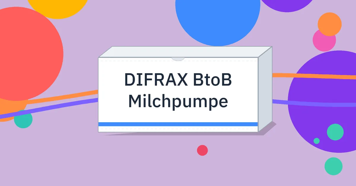Symbolbild: Packung mit der Aufschrift DIFRAX BtoB Milchpumpe (PZN 12518564) – Verfügbarkeit und Bezug in Apotheken in Frankfurt am Main