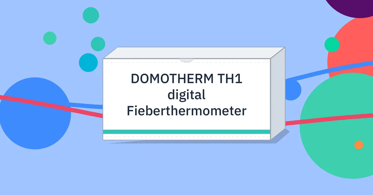 Symbolbild: Packung mit der Aufschrift DOMOTHERM TH1 digital Fieberthermometer (PZN 00793087) – Verfügbarkeit und Bezug in Apotheken in Frankfurt am Main