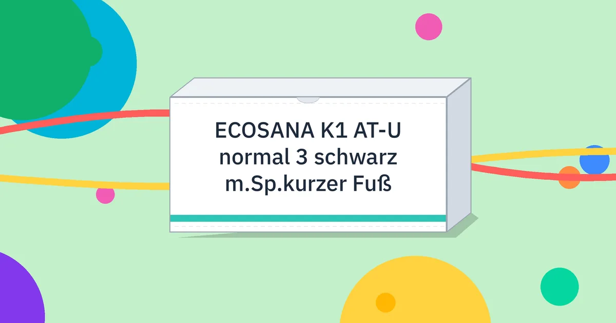 Symbolbild: Packung mit der Aufschrift ECOSANA K1 AT-U normal 3 schwarz m.Sp.kurzer Fuß (PZN 04733538) – Verfügbarkeit und Bezug in Apotheken in Frankfurt am Main
