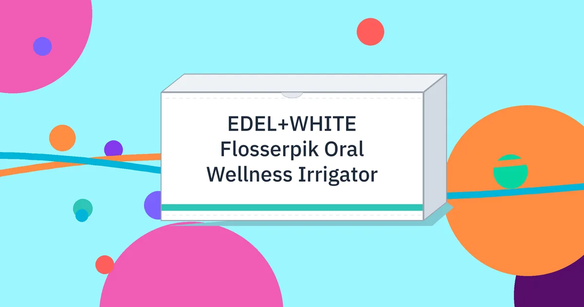 Symbolbild: Packung mit der Aufschrift EDEL+WHITE Flosserpik Oral Wellness Irrigator (PZN 17180928) – Verfügbarkeit und Bezug in Apotheken in Frankfurt am Main