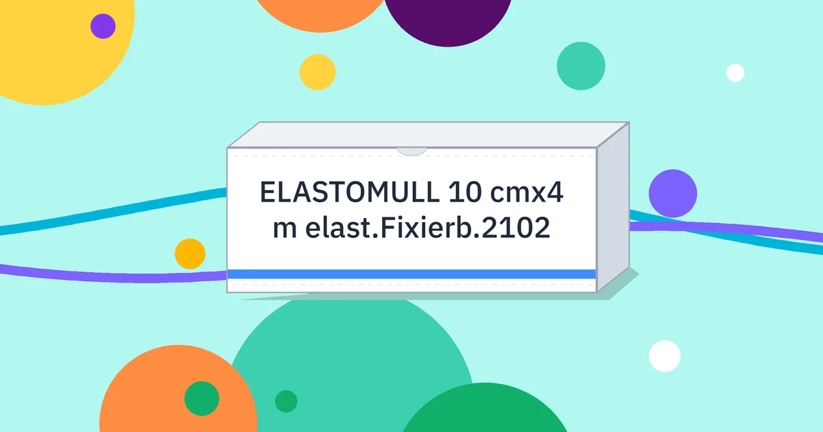 Symbolbild: Packung mit der Aufschrift ELASTOMULL 10 cmx4 m elast.Fixierb.2102 (PZN 20609223) – Verfügbarkeit und Bezug in Apotheken in Frankfurt am Main