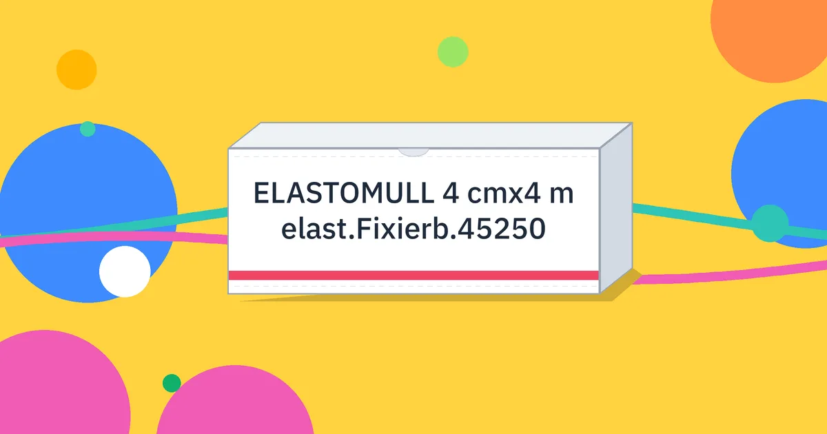 Symbolbild: Packung mit der Aufschrift ELASTOMULL 4 cmx4 m elast.Fixierb.45250 (PZN 18395074) – Verfügbarkeit und Bezug in Apotheken in Frankfurt am Main