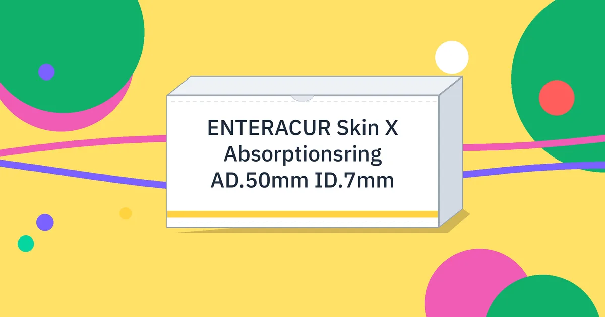 Symbolbild: Packung mit der Aufschrift ENTERACUR Skin X Absorptionsring AD.50mm ID.7mm (PZN 19122303) – Verfügbarkeit und Bezug in Apotheken in Frankfurt am Main