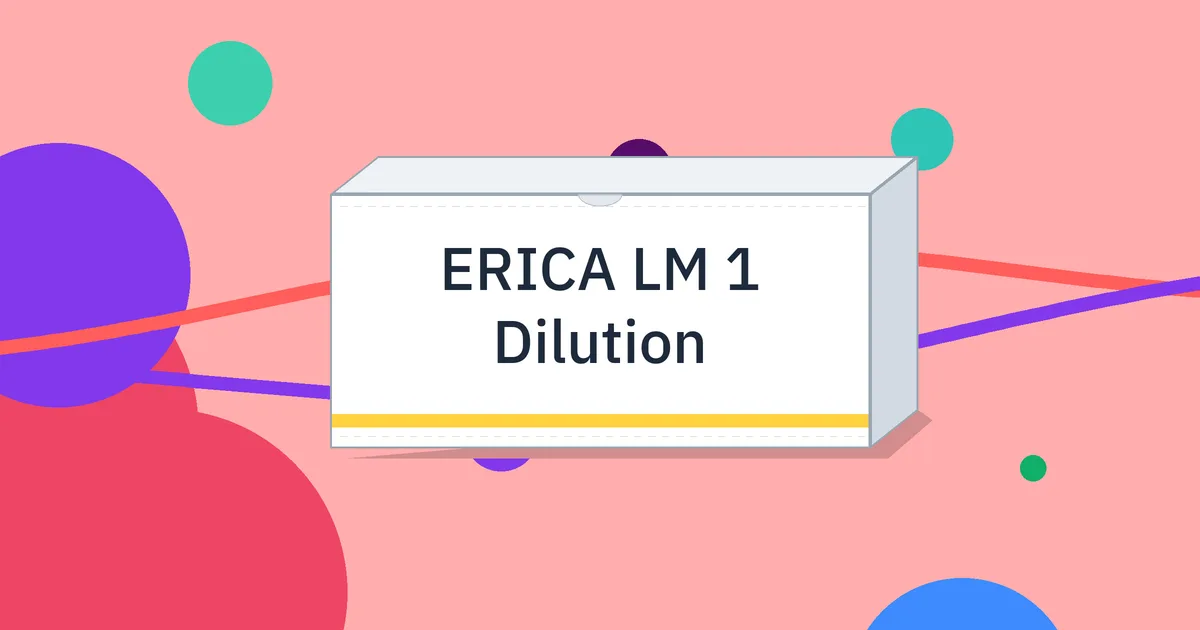 Symbolbild: Packung mit der Aufschrift ERICA LM 1 Dilution (PZN 13477525) – Verfügbarkeit und Bezug in Apotheken in Frankfurt am Main