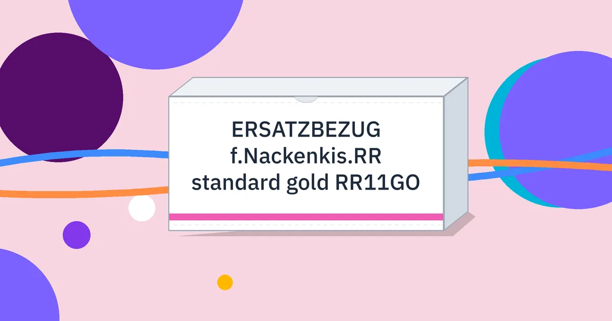 Symbolbild: Packung mit der Aufschrift ERSATZBEZUG f.Nackenkis.RR standard gold RR11GO (PZN 00596435) – Verfügbarkeit und Bezug in Apotheken in Frankfurt am Main