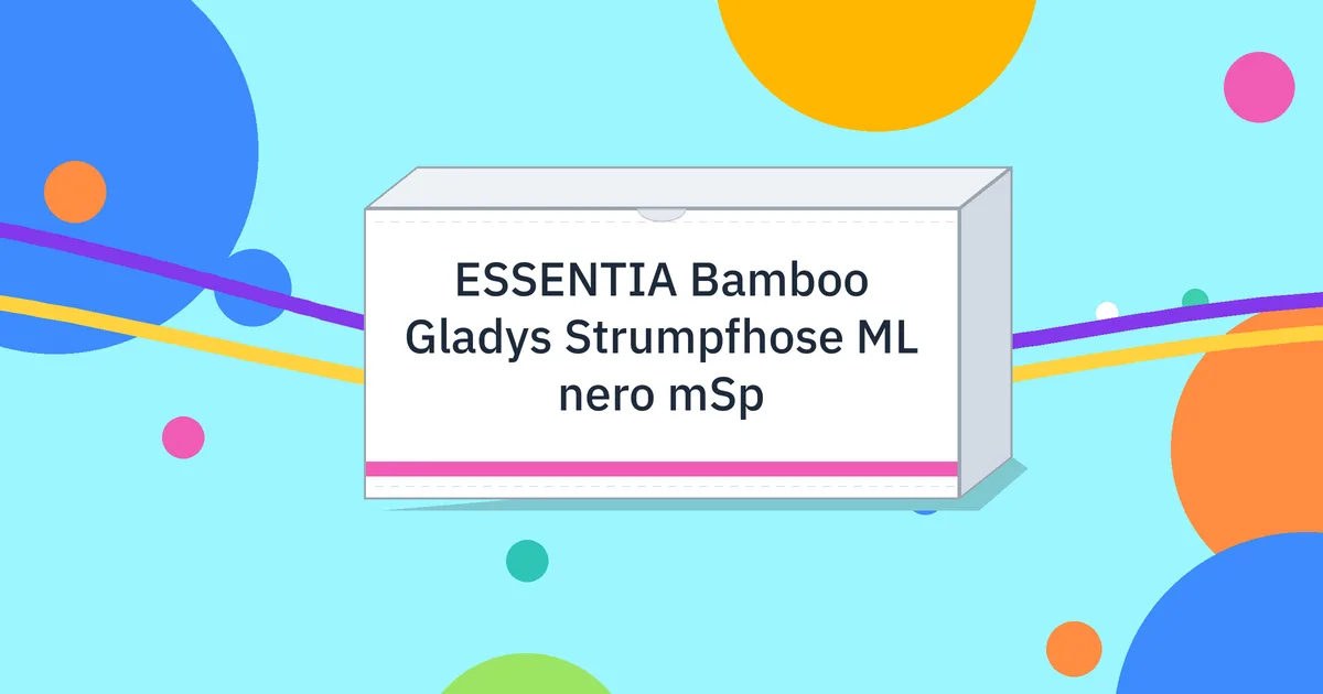 Symbolbild: Packung mit der Aufschrift ESSENTIA Bamboo Gladys Strumpfhose ML nero mSp (PZN 19165270) – Verfügbarkeit und Bezug in Apotheken in Frankfurt am Main