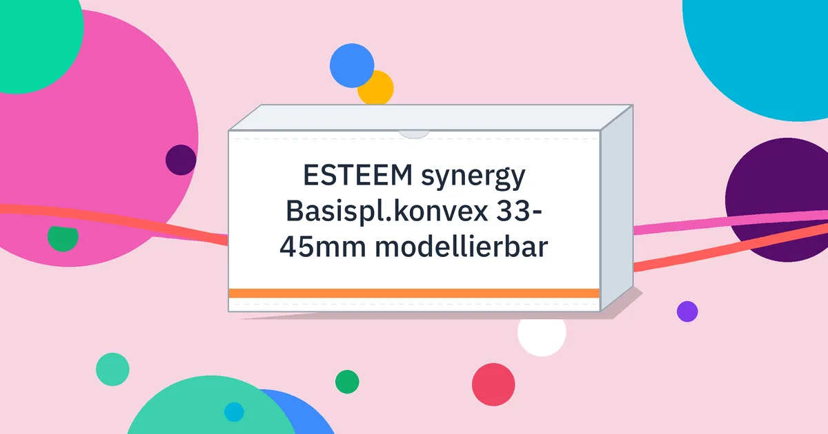 Symbolbild: Packung mit der Aufschrift ESTEEM synergy Basispl.konvex 33-45mm modellierbar (PZN 02463098) – Verfügbarkeit und Bezug in Apotheken in Frankfurt am Main
