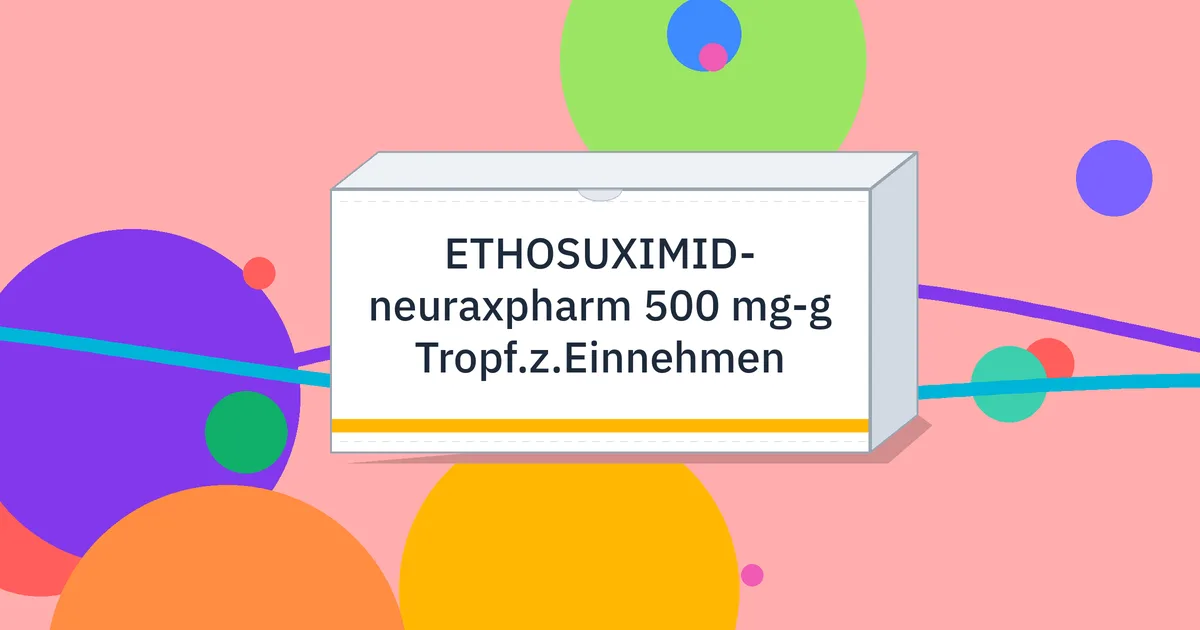 Symbolbild: Packung mit der Aufschrift ETHOSUXIMID-neuraxpharm 500 mg-g Tropf.z.Einnehmen (PZN 00251216) – Verfügbarkeit und Bezug in Apotheken in Frankfurt am Main