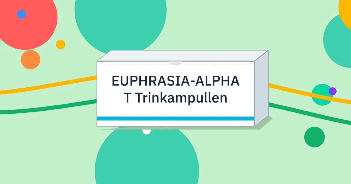 Symbolbild: Packung mit der Aufschrift EUPHRASIA-ALPHA T Trinkampullen (PZN 10222894) – Verfügbarkeit und Bezug in Apotheken in Frankfurt am Main