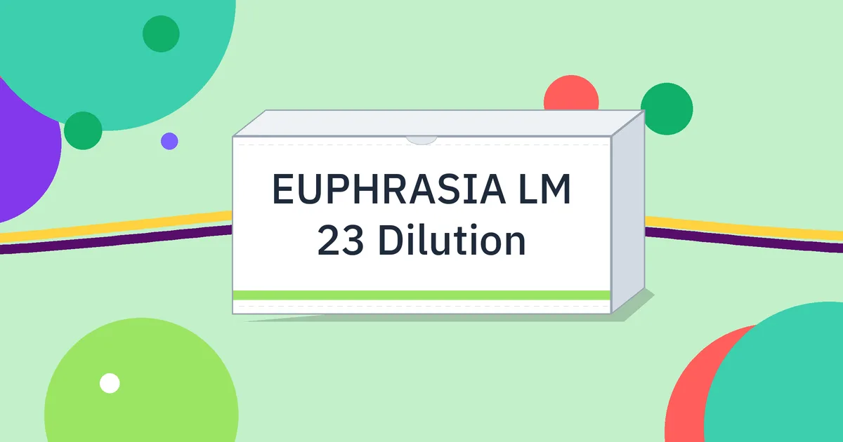 Symbolbild: Packung mit der Aufschrift EUPHRASIA LM 23 Dilution (PZN 12846759) – Verfügbarkeit und Bezug in Apotheken in Frankfurt am Main