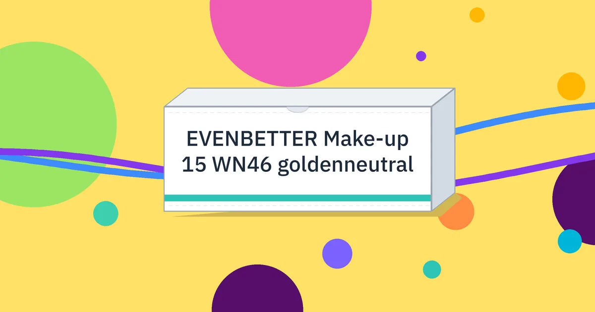 Symbolbild: Packung mit der Aufschrift EVENBETTER Make-up 15 WN46 goldenneutral (PZN 18894802) – Verfügbarkeit und Bezug in Apotheken in Frankfurt am Main