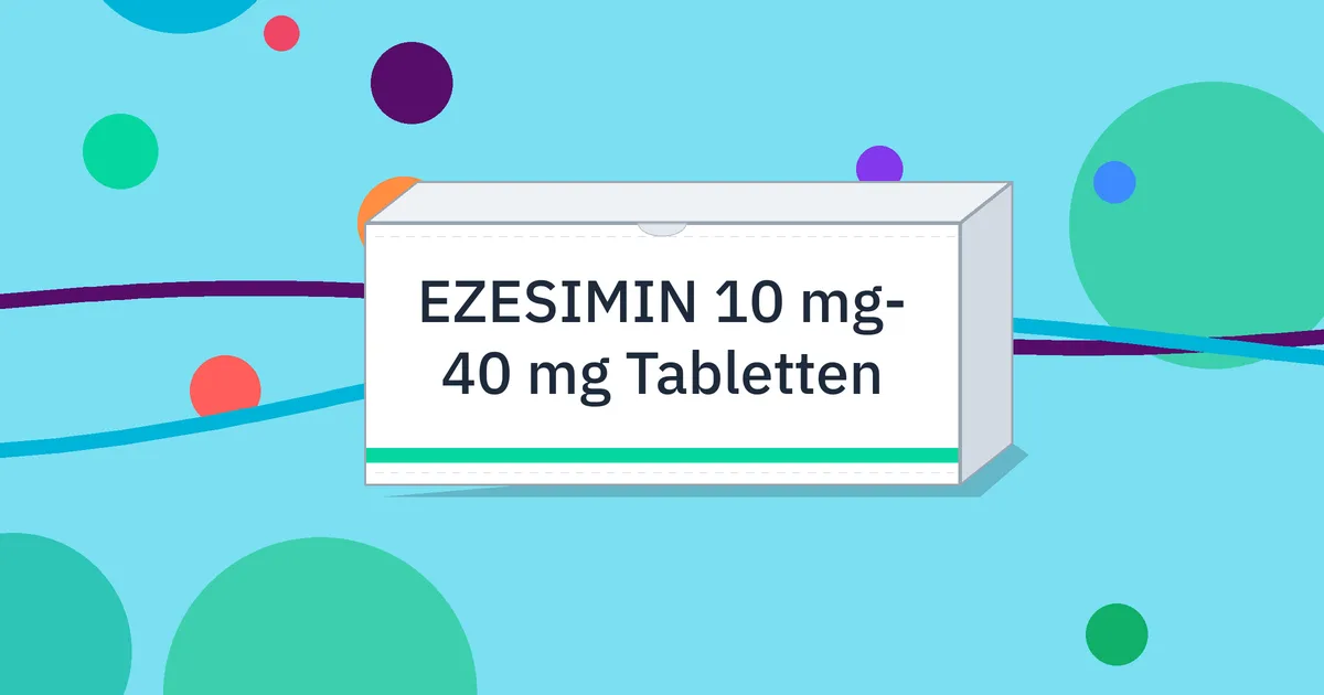 Symbolbild: Packung mit der Aufschrift EZESIMIN 10 mg-40 mg Tabletten (PZN 15415764) – Verfügbarkeit und Bezug in Apotheken in Frankfurt am Main
