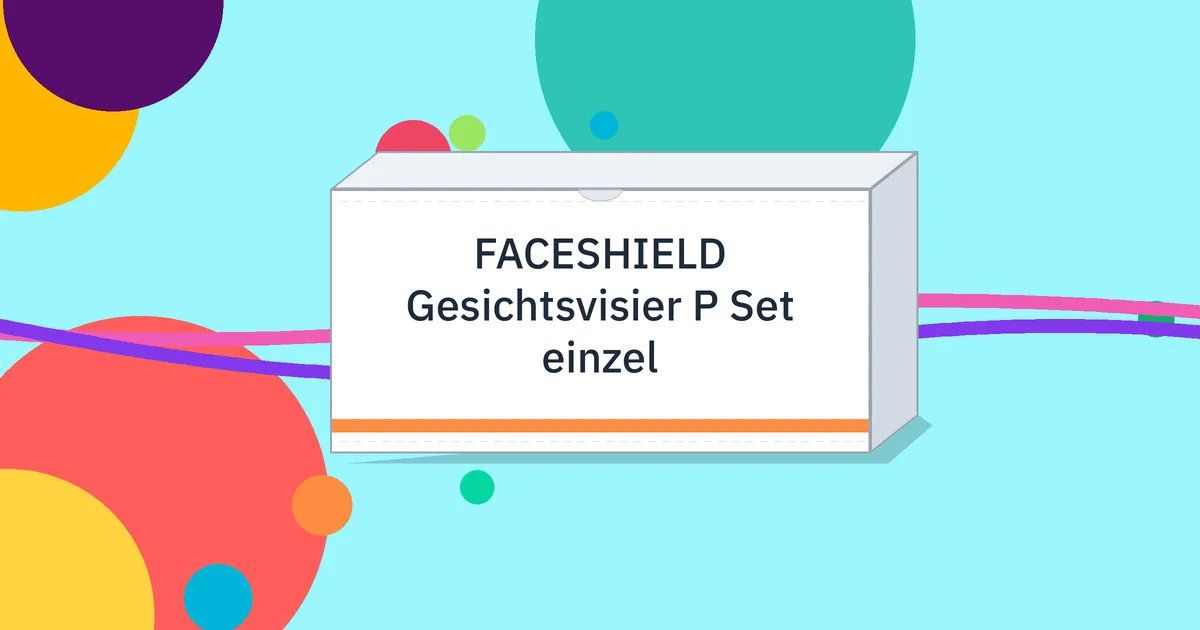Symbolbild: Packung mit der Aufschrift FACESHIELD Gesichtsvisier P Set einzel (PZN 16797785) – Verfügbarkeit und Bezug in Apotheken in Frankfurt am Main