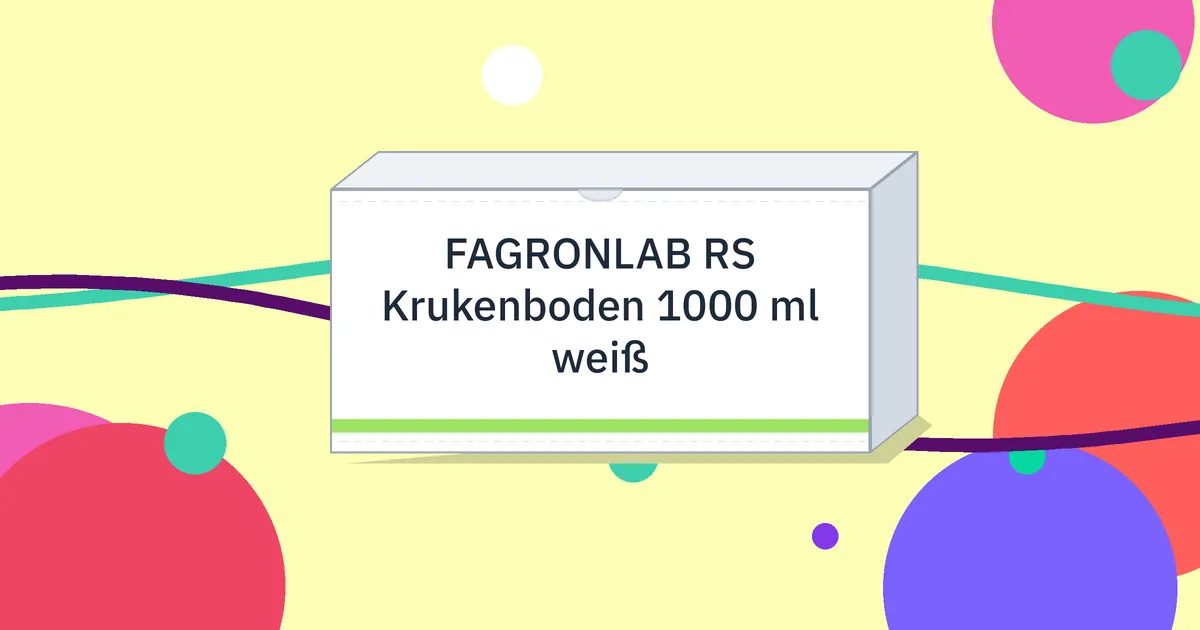 Symbolbild: Packung mit der Aufschrift FAGRONLAB RS Krukenboden 1000 ml weiß (PZN 20912565) – Verfügbarkeit und Bezug in Apotheken in Frankfurt am Main