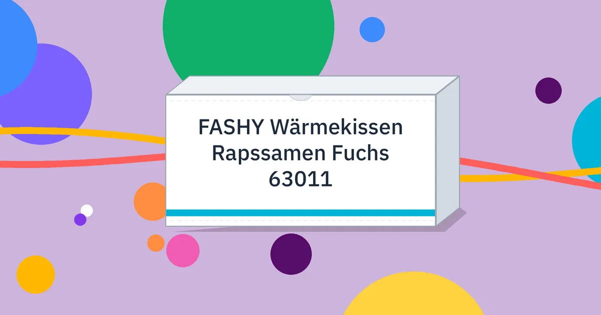 Symbolbild: Packung mit der Aufschrift FASHY Wärmekissen Rapssamen Fuchs 63011 (PZN 11855437) – Verfügbarkeit und Bezug in Apotheken in Frankfurt am Main